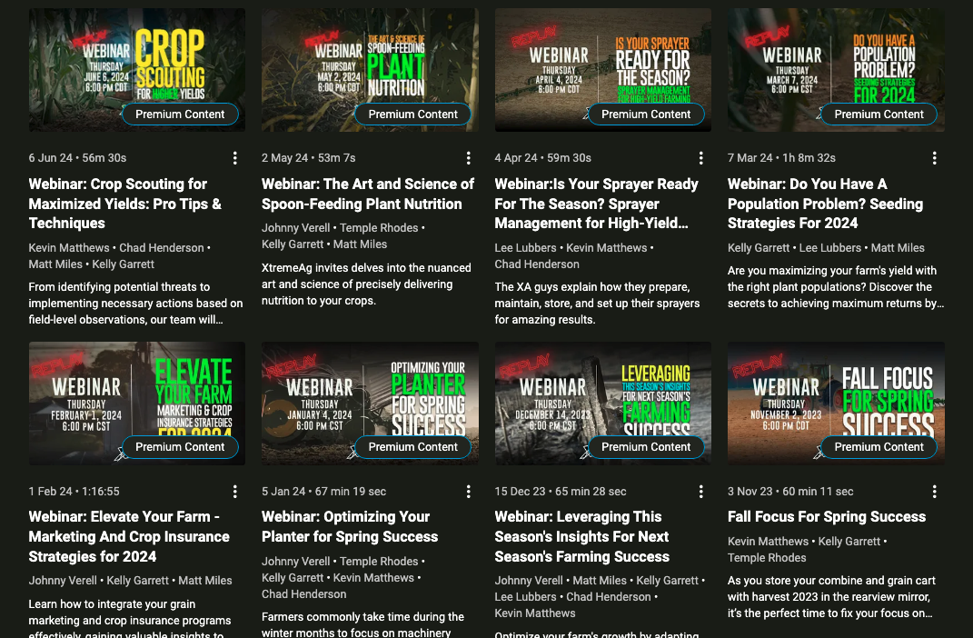 XtremeAg's Monthly Webinars provide you with the information you need to make your farming ...